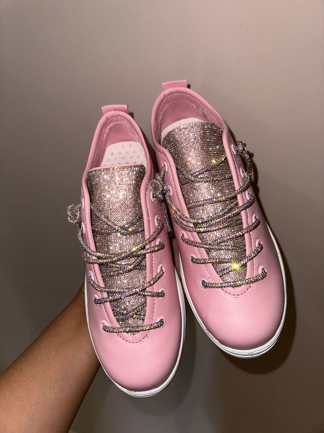 ATHENA PINK, LUXURY RHINESTONE SNEAKERS – Zori World